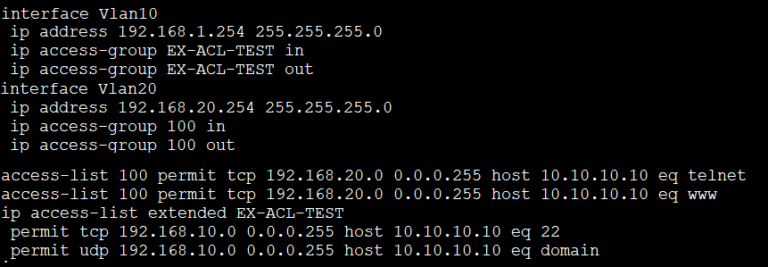 Cisco ACLの設定 - ネットワークエンジニア備忘録